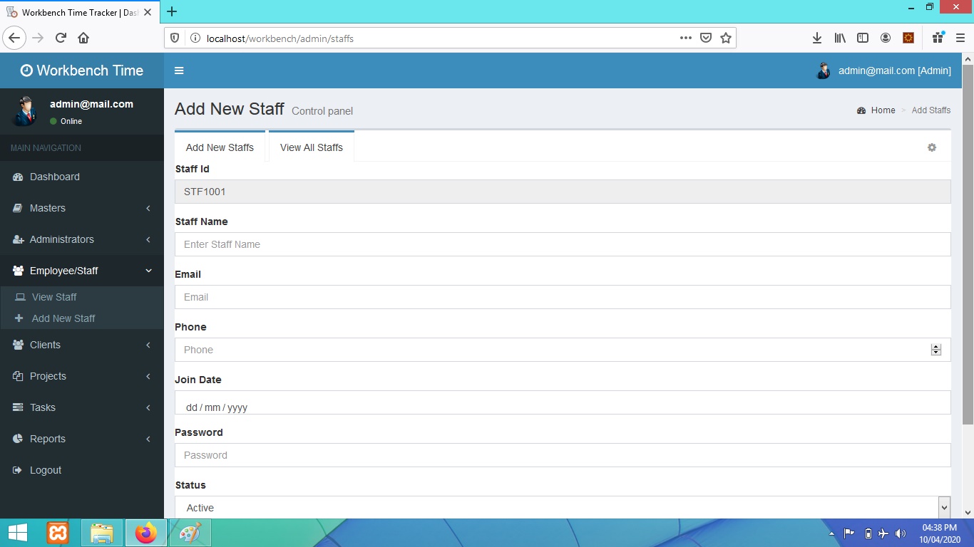 Workbench Project Time Tracker - PHP CodeIgniter for $40 - CodeClerks