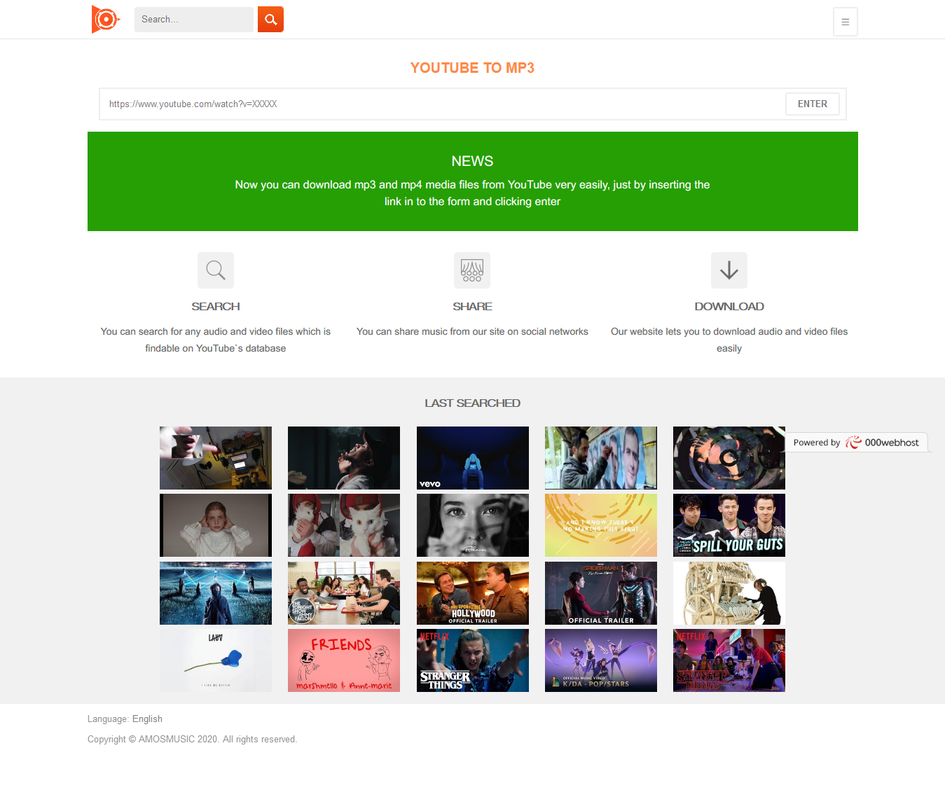 Amosmusic - Music search engine and downloader cms for $6 - CodeClerks